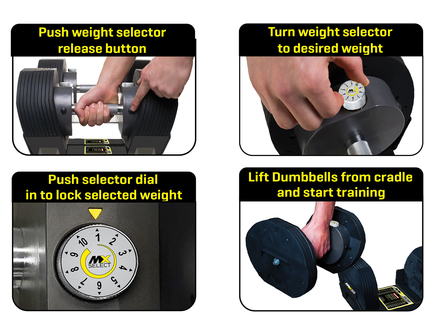 MX55 Adjustable Dumbbells | MX Select | Rapid Weight Change System