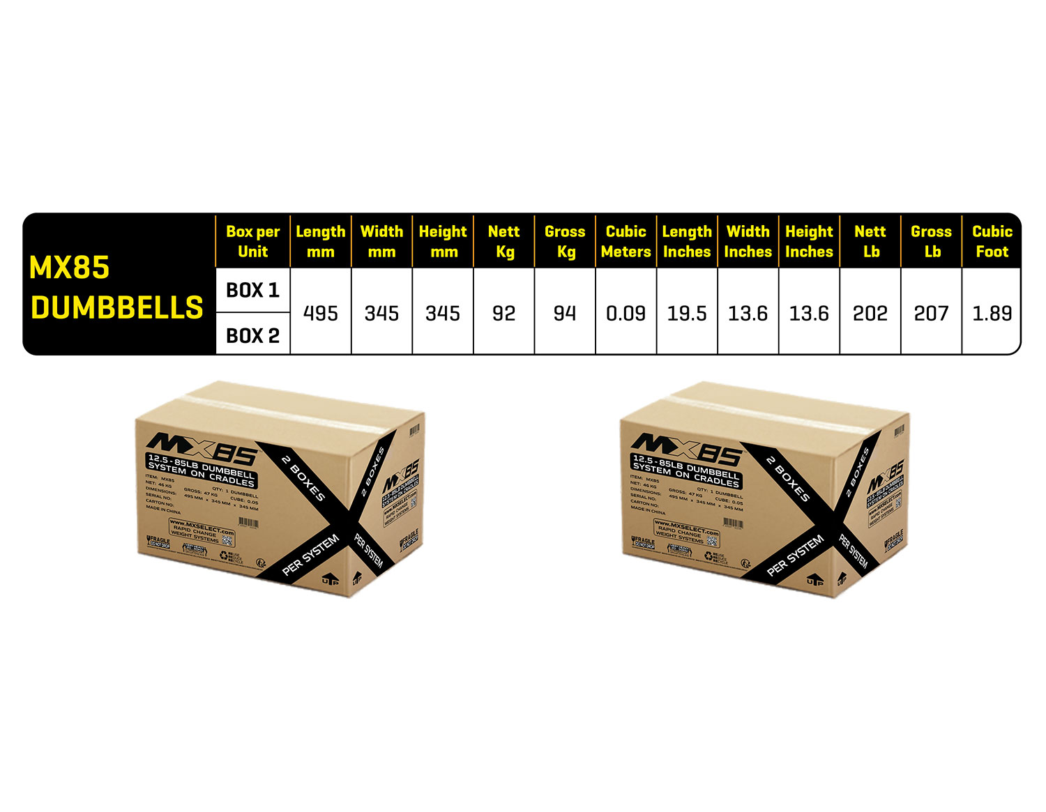 MX85 Adjustable Dumbbells | MX Select | Rapid Weight Change System