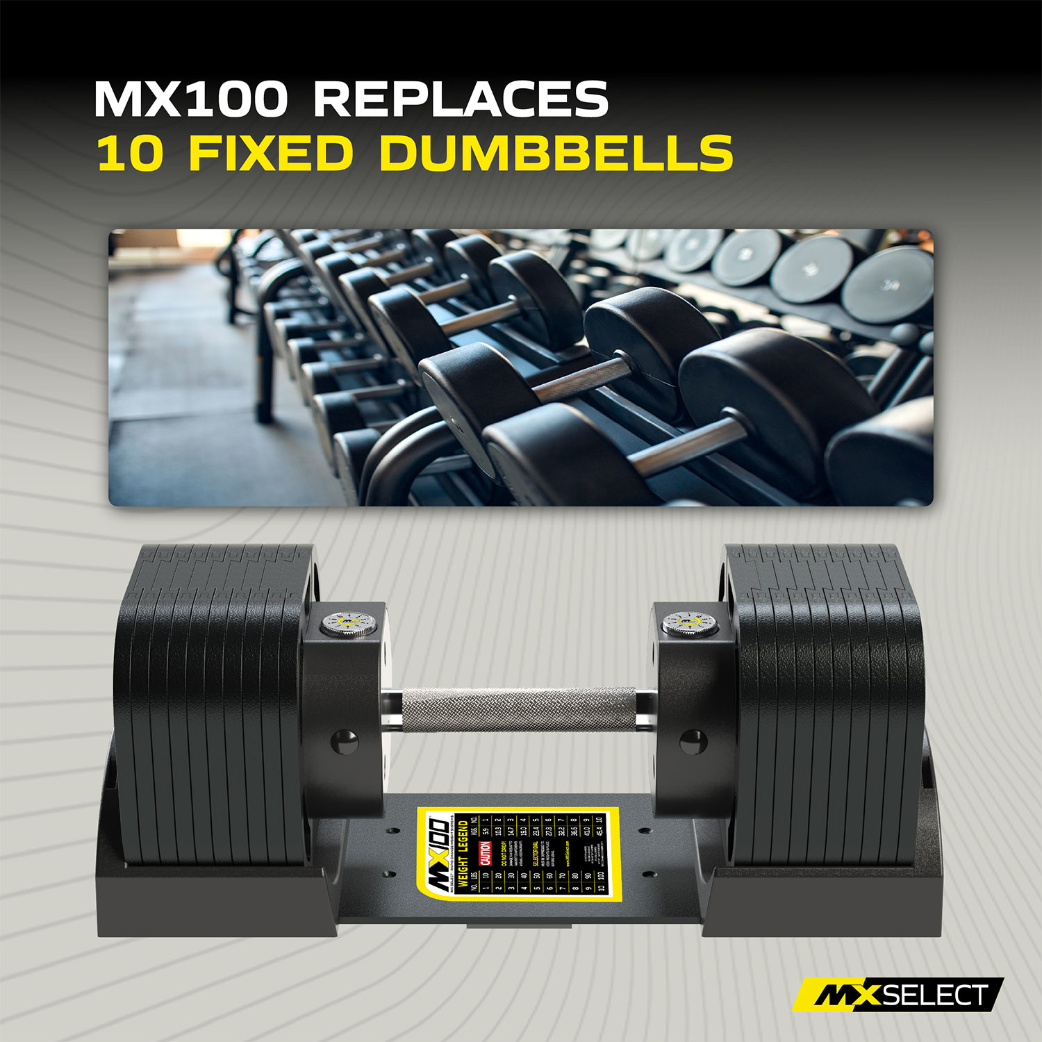 EVO MX125 Two Adjustable Knurled Barbells & Rack | MX Select | Rapid ...