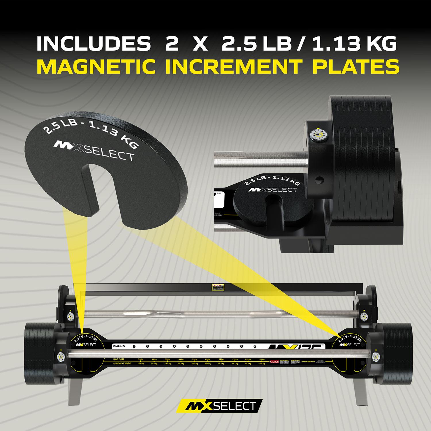 EVO MX125 Two Adjustable Knurled Barbells & Rack | MX Select | Rapid ...