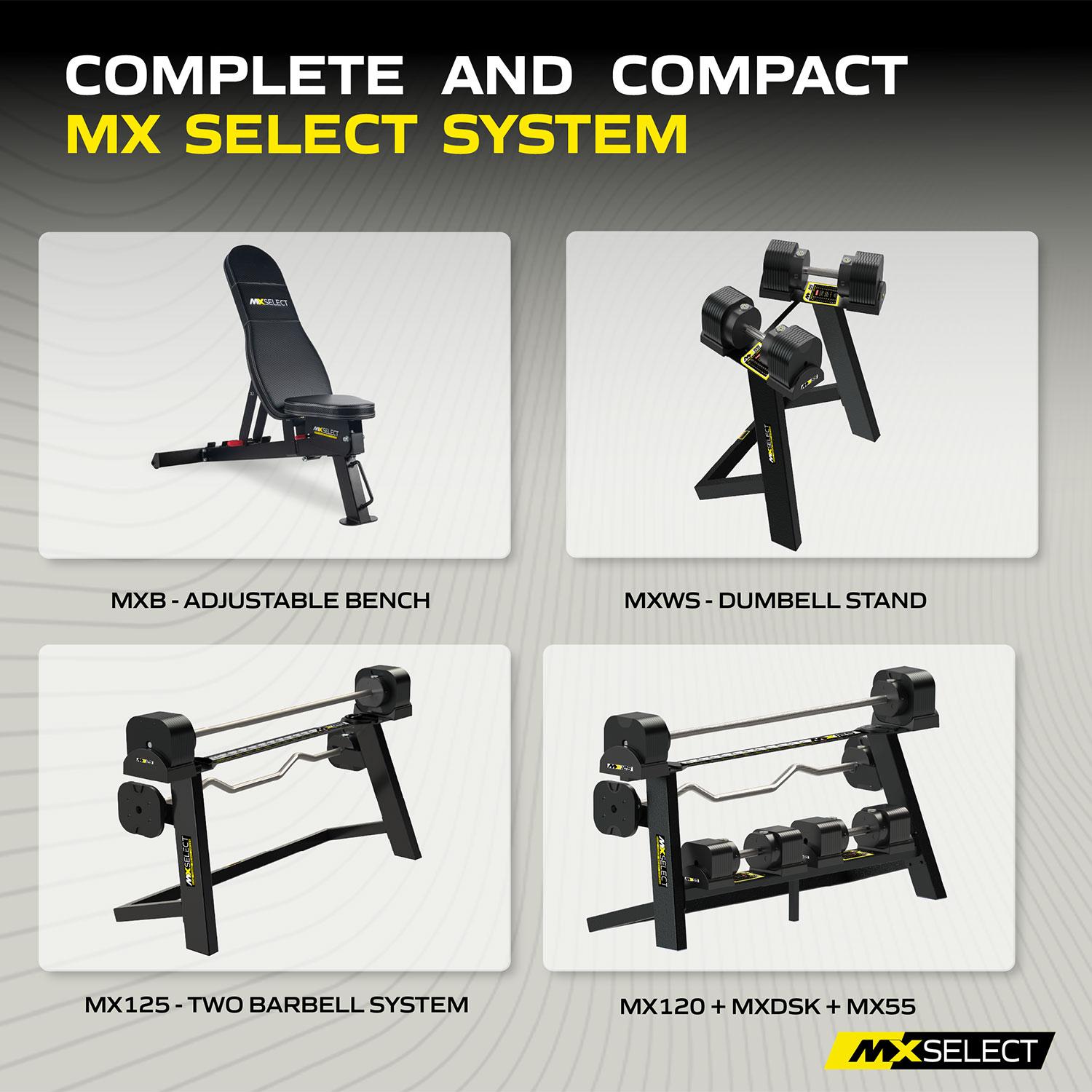 EVO MX55 Adjustable Contoured Dumbbells | MX Select | Rapid Weight ...