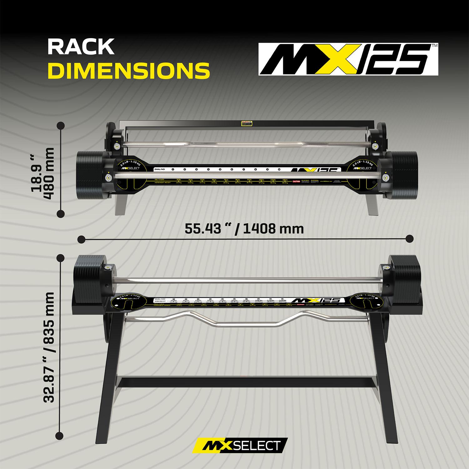EVO MX125 Two Adjustable Knurled Barbells & Rack | MX Select | Rapid ...