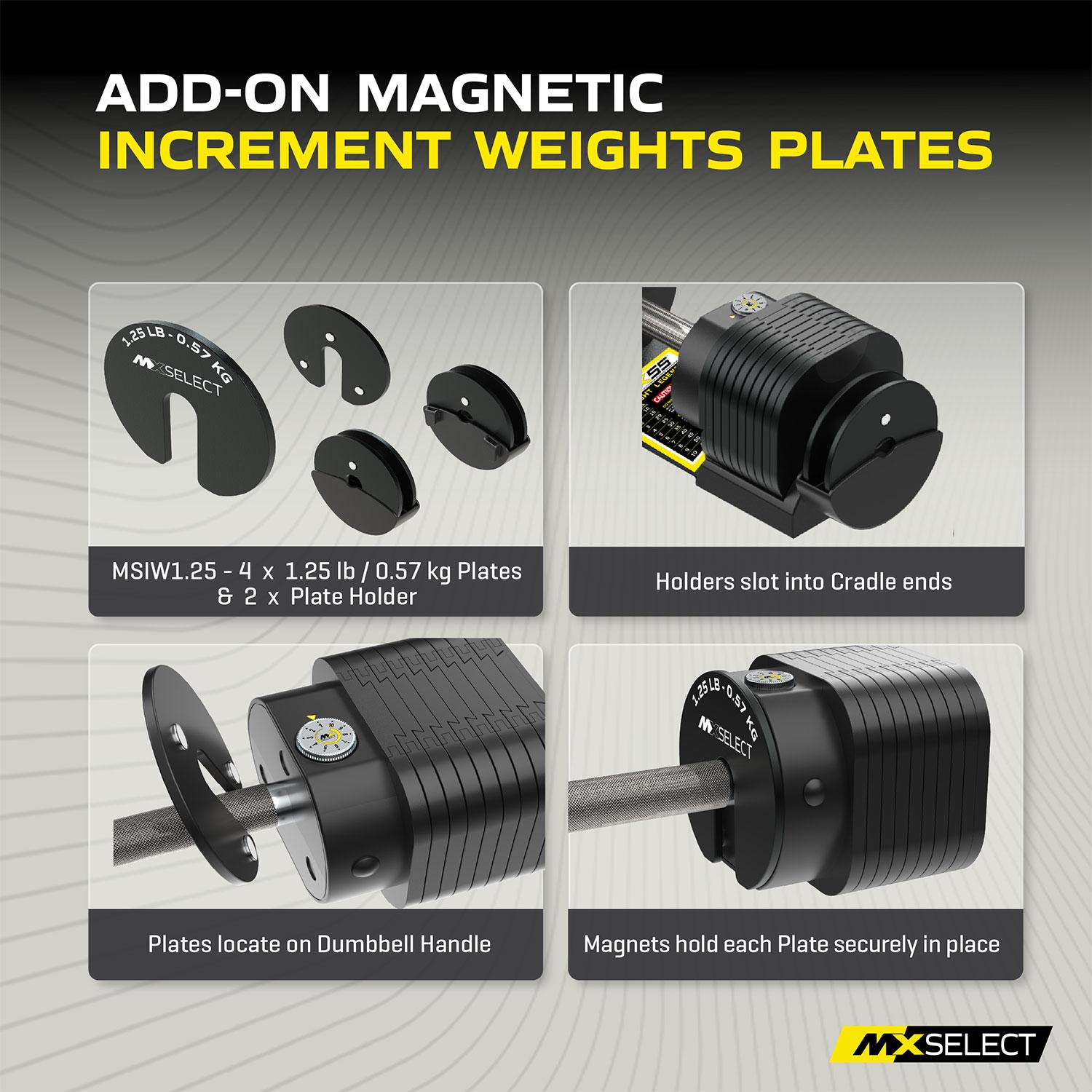 EVO MX55 Adjustable Knurled Dumbbells | MX Select | Rapid Weight Change ...